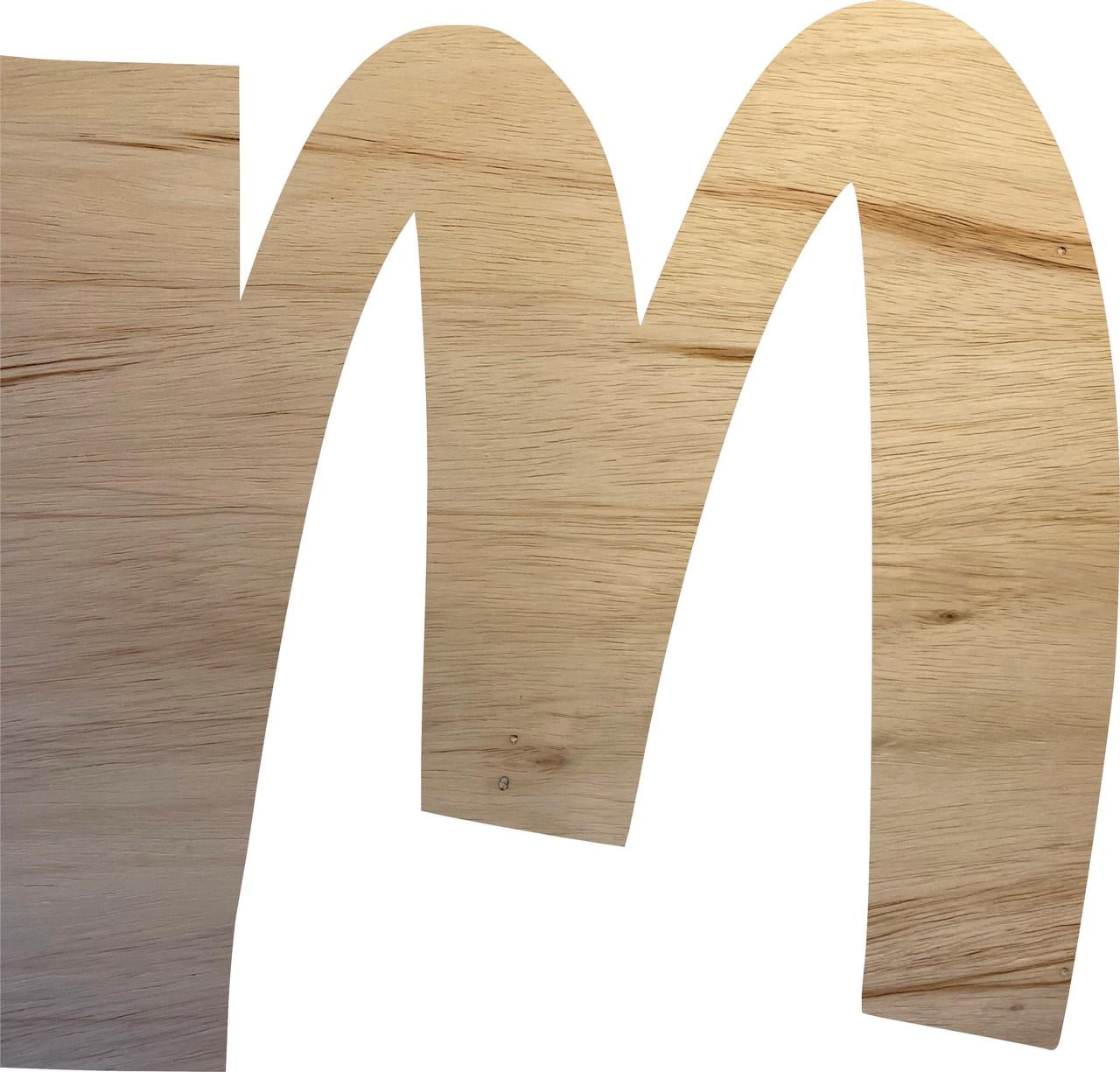 Wooden Letter (M) Unfinished Craft, 12'' Tall Alphabet Wood Letter DIY ...