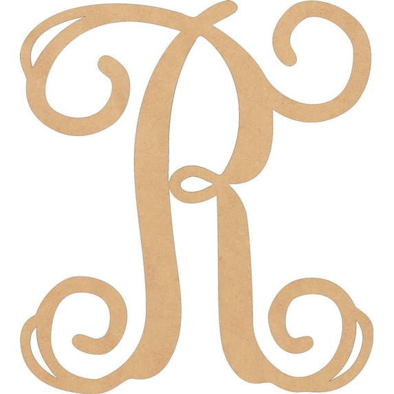 Wooden Letter Monogram, Unfinished 8'' Tall Alphabet R, Blank Wall ...