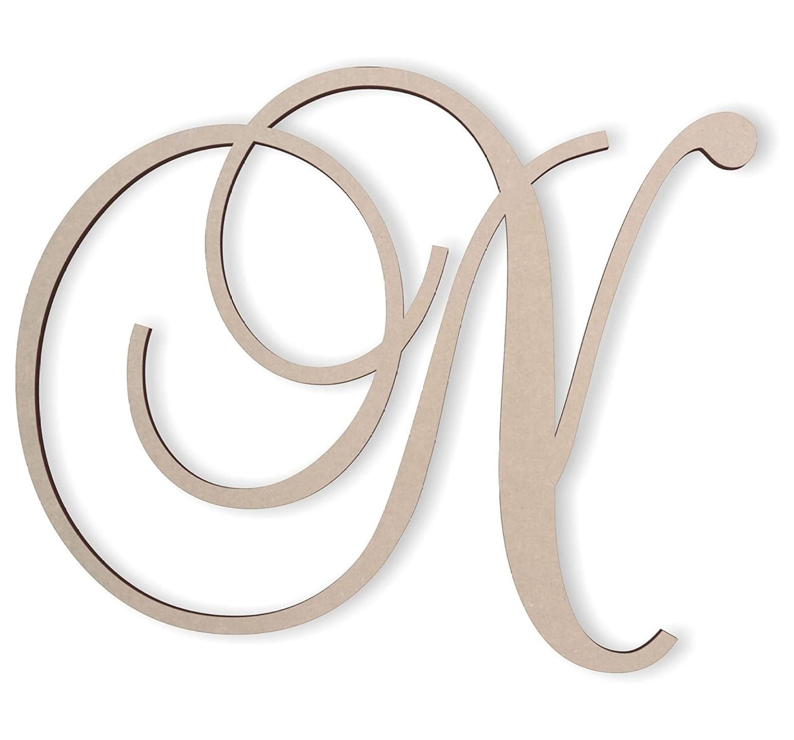 Wooden Letter N, Wooden Wall Hanging, Large Wooden Letters, Cursive ...