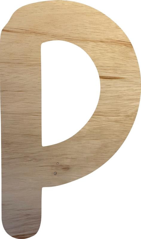Wooden Letter P, Blank Craft Paintable 15'' Wall Hanging Wood Alphabet ...