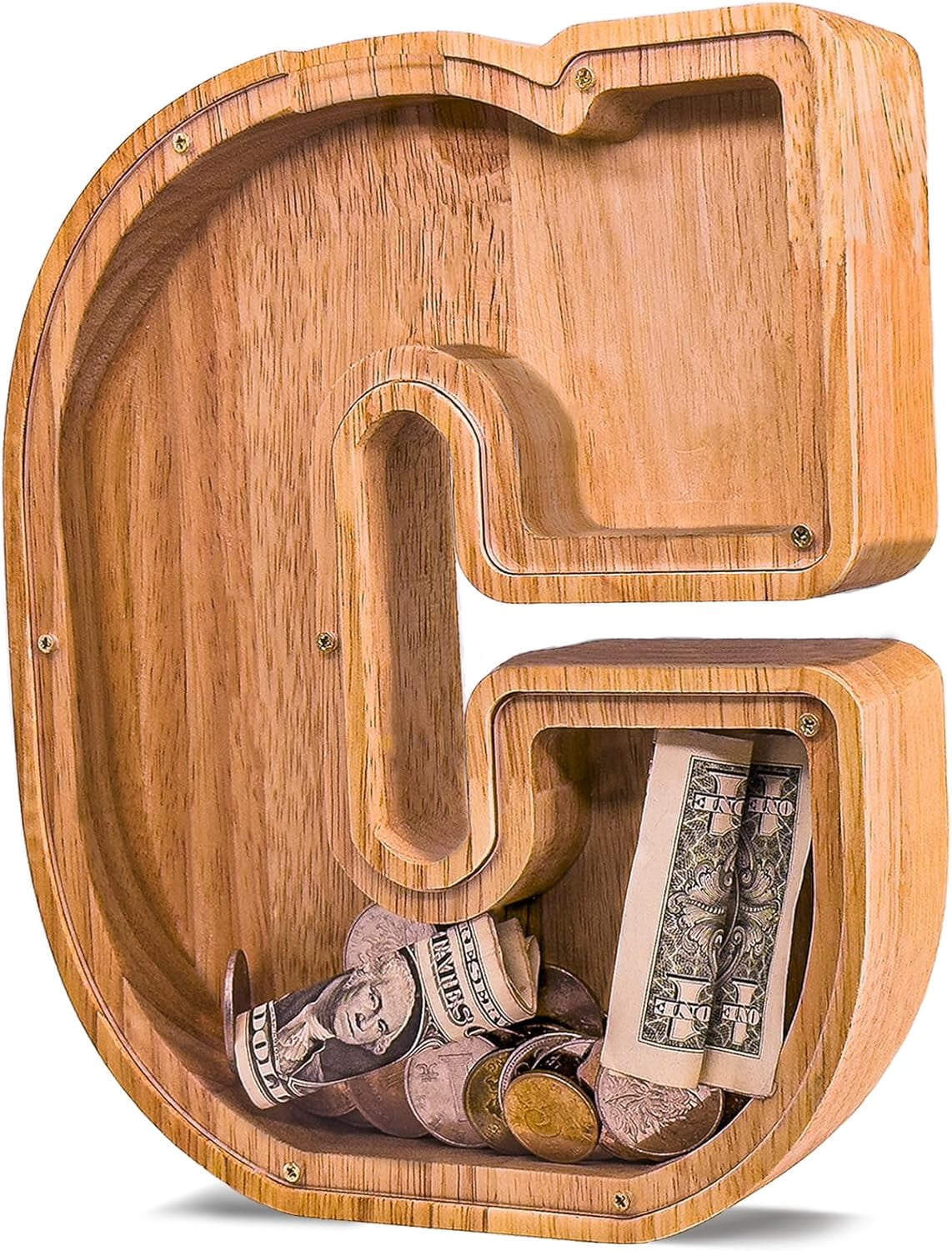 Wood Letter Piggy Banksnull