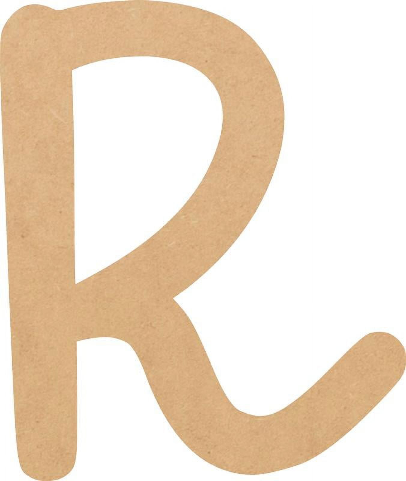 Wooden Letter (R) Unfinished Craft, 6'' Tall Paintable DIY, Script ...
