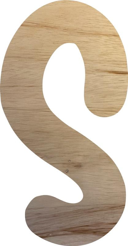 Wooden Letter S, Blank Craft Paintable 4'' Wall Hanging Wood Alphabet ...