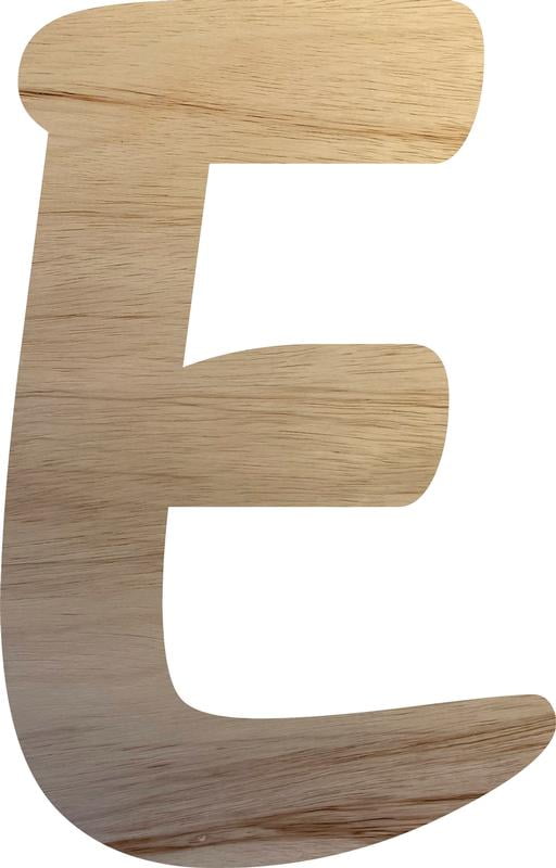 Wooden Letter Small E, Unfinished 6'' Tall Craft Alphabet Wood Letter ...