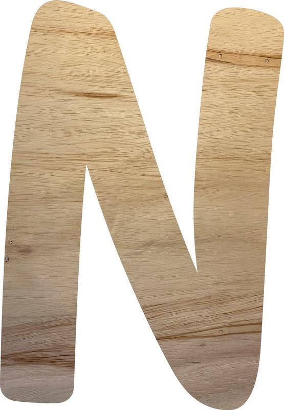 Wooden Letter Small N, Unfinished 6'' Tall Craft Alphabet Wood Letter ...