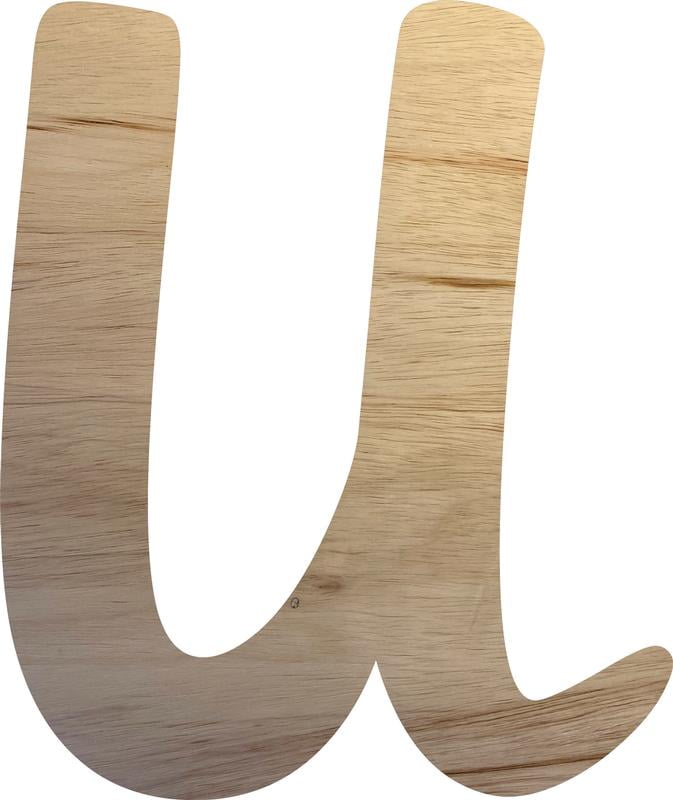 Wooden Letter Small U, Unfinished 16'' Tall Craft Alphabet Wood Letter ...