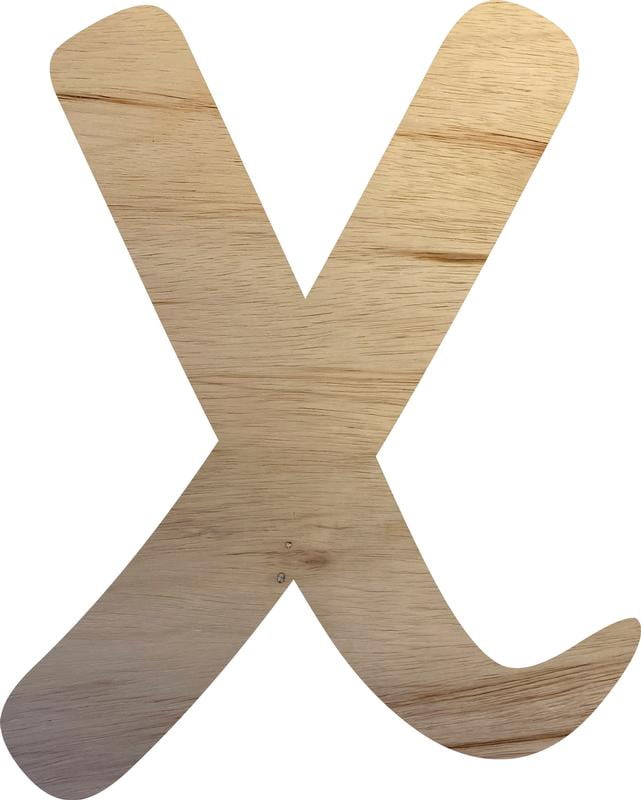 Wooden Letter Small X, Unfinished 6'' Tall Craft Alphabet Wood Letter ...