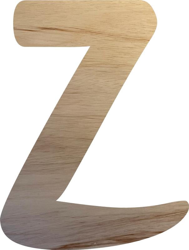 Wooden Letter Small Z, Unfinished 16'' Tall Craft Alphabet Wood Letter ...