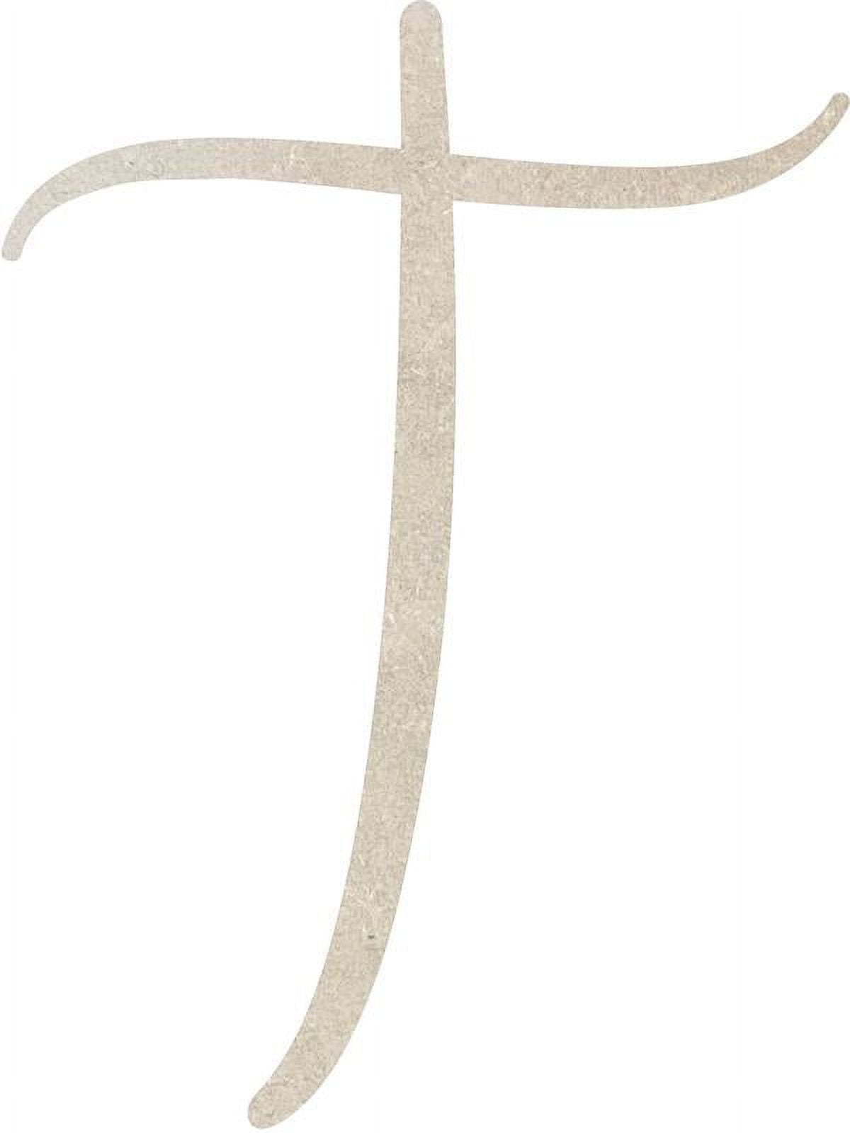 Wooden Letter (T) Unfinished Craft, 4'' Tall Paintable DIY, Script ...