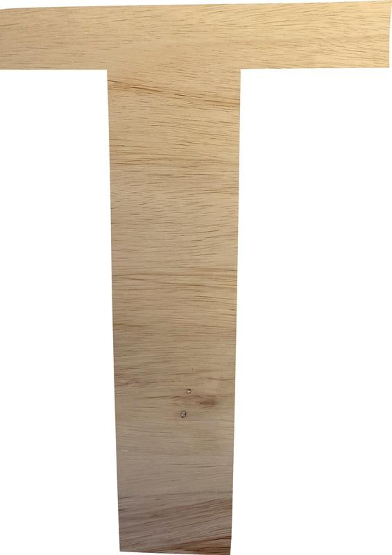 Wooden Letter (T) Unfinished Craft, 6'' Tall Alphabet Wood Letter DIY ...