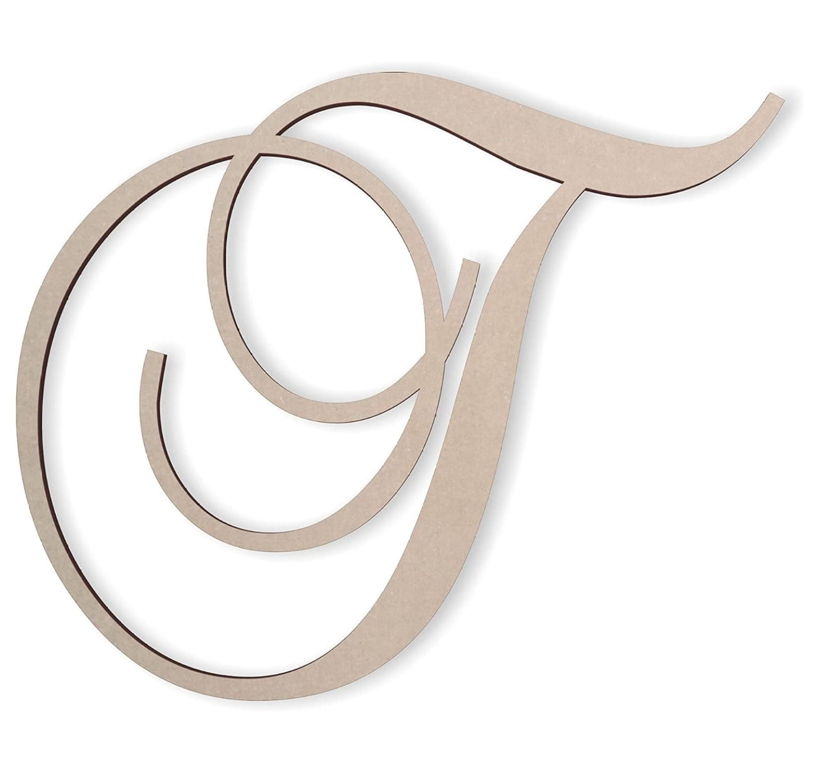 Wooden Letter T, Wooden Wall Hanging, Large Wooden Letters, Cursive ...