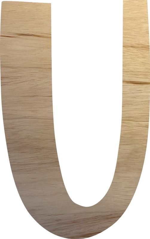 Wooden Letter (U) Unfinished Craft, 6'' Tall Alphabet Wood Letter DIY ...