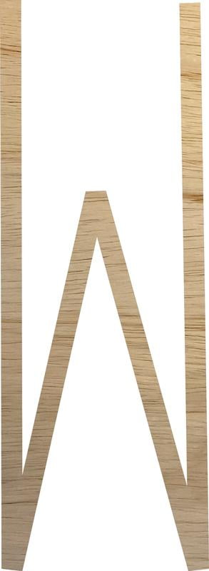 Wooden Letter Unfinished W, Wall Hanging 12'' Tall Alphabet Letter ...