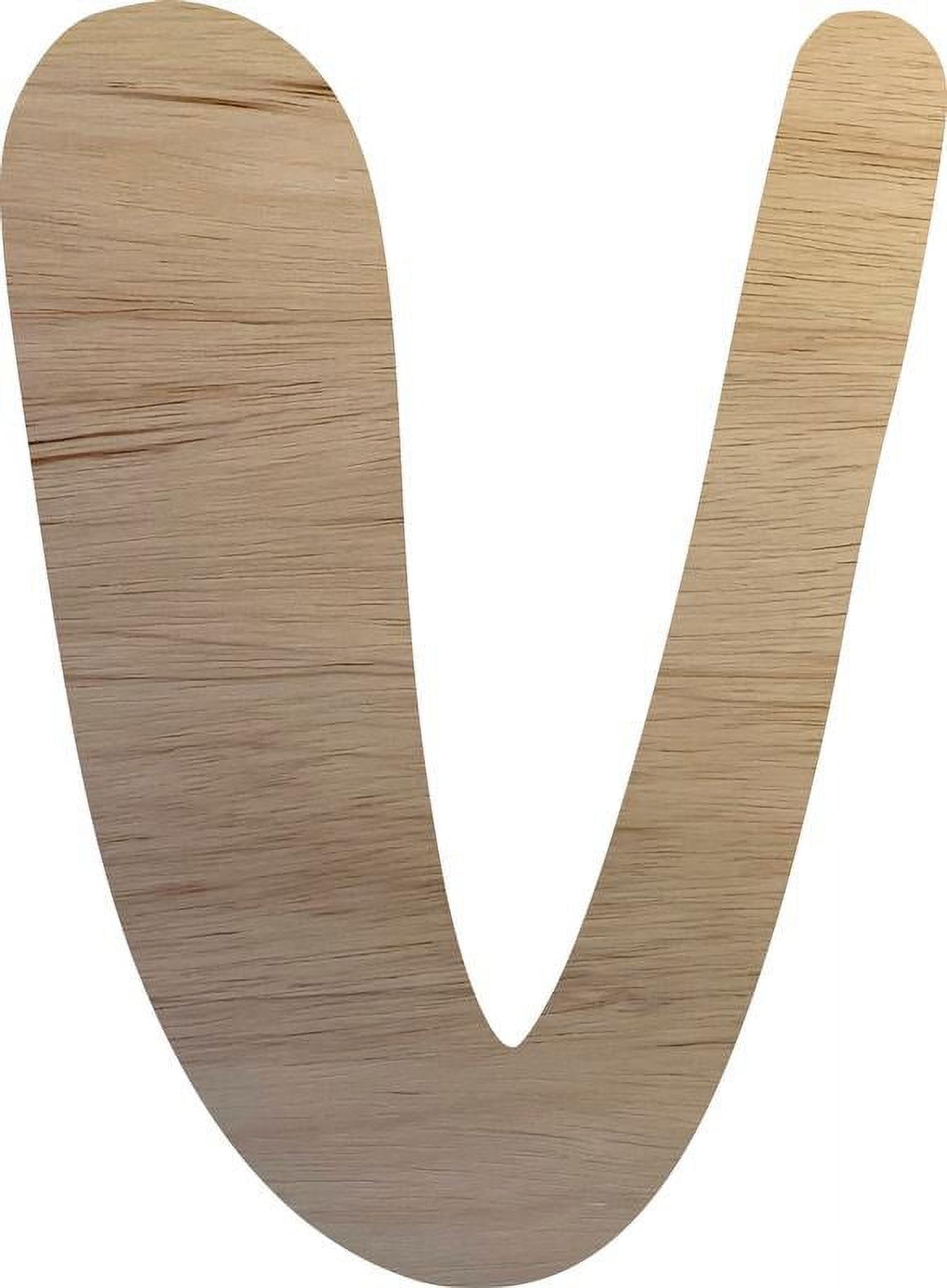 Wooden Letter V, 3'' Tall Unfinished Wood Craft Letter, Small Kids ...