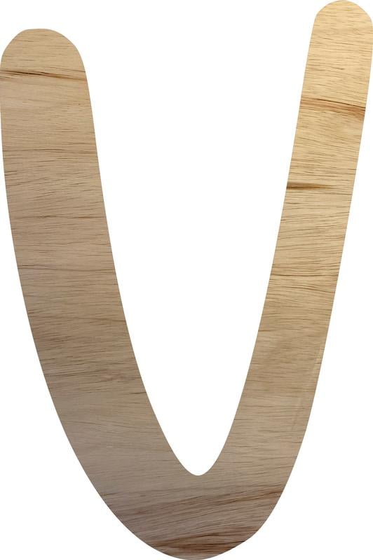 Wooden Letter V Craft Project, 3'' Tall Small Unfinished Wood Alphabet ...