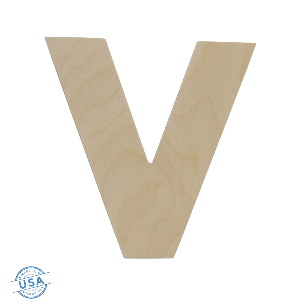 Wooden Letter V Cutouts 12", Pack of 5 Wooden Letters for Wall Decor ...