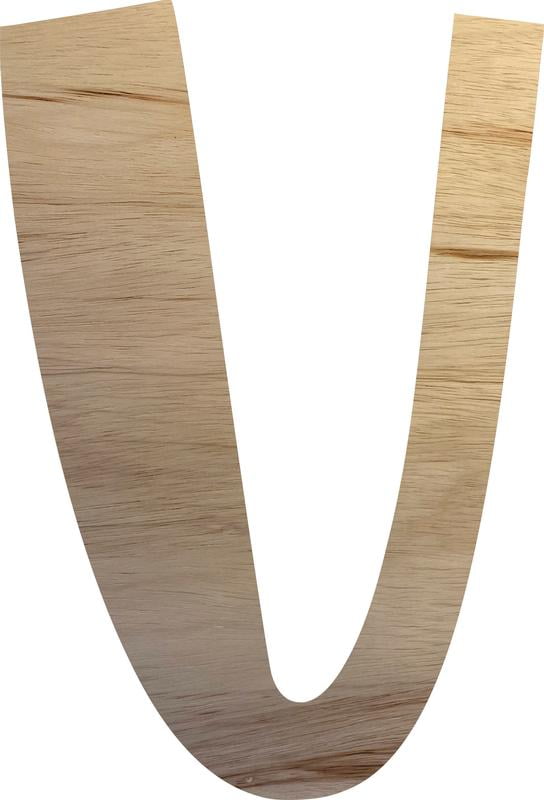 Wooden Letter (V) Unfinished Craft, 12'' Tall Alphabet Wood Letter DIY ...