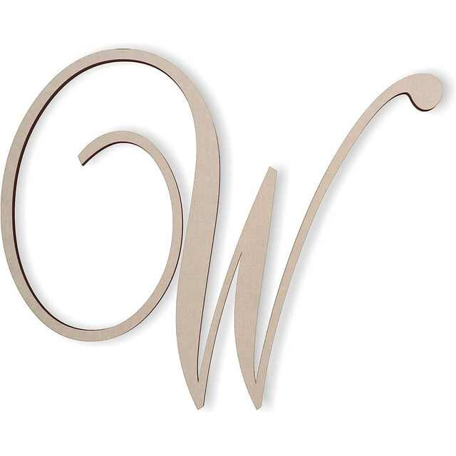 Wooden Letter W, Wooden Wall Hanging, Large Wooden Letters, Cursive ...