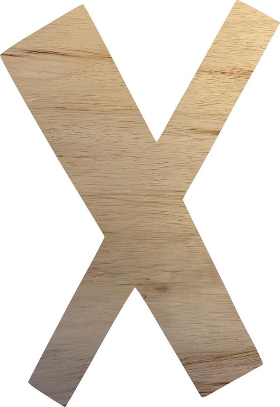 Wooden Letter (X) Unfinished Craft, 6'' Tall Alphabet Wood Letter DIY ...