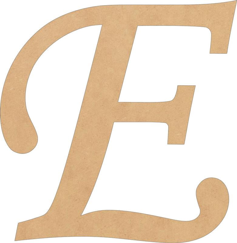 Wooden Letters Cheap, Unfinished 14'' Tall Monotype E, MDF Wood ...