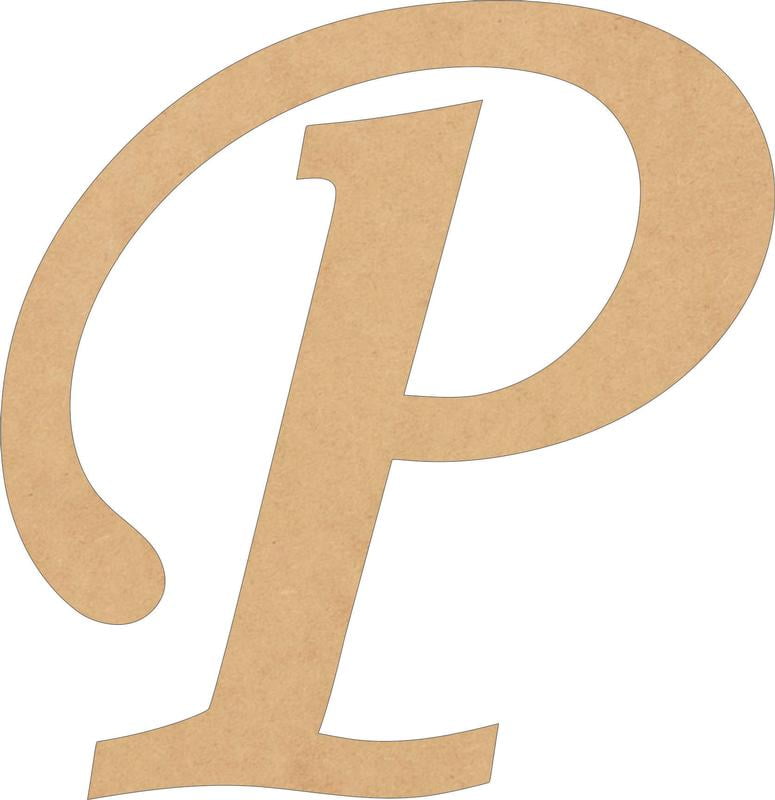 Wooden Letters Cheap, Unfinished 14'' Tall Monotype P, MDF Wood ...