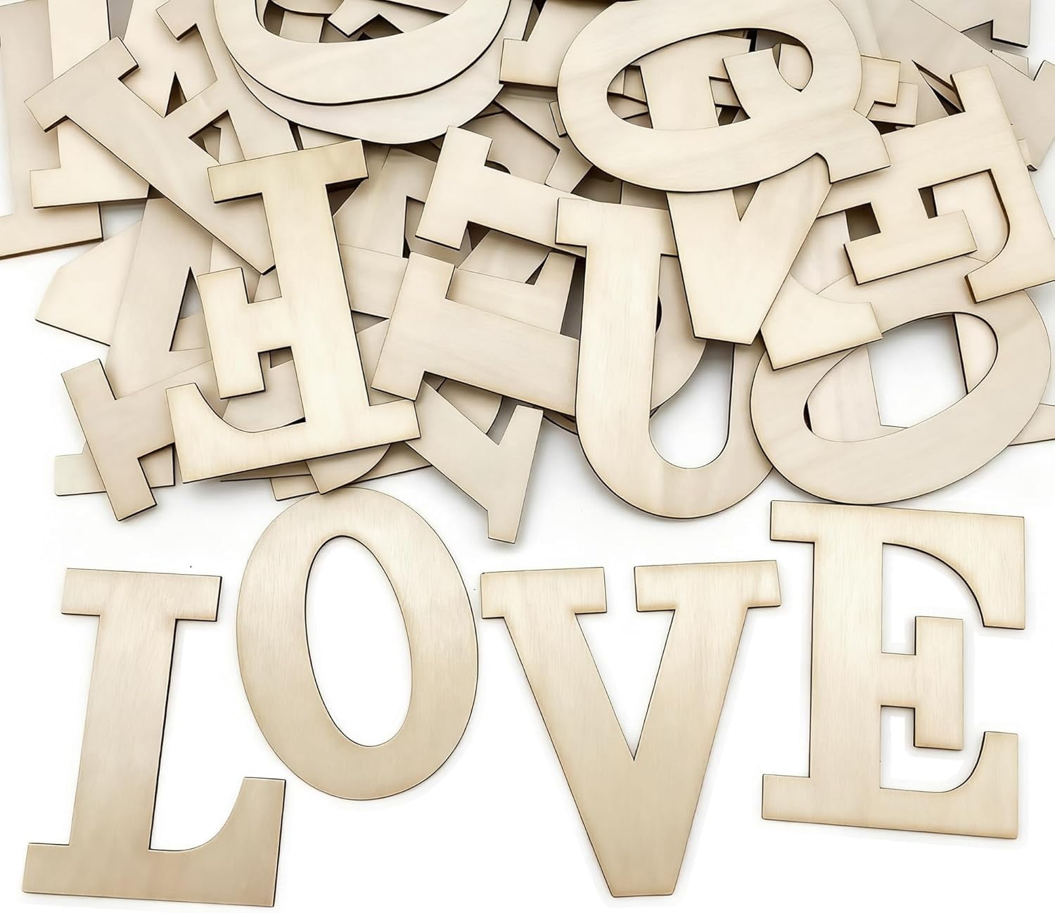Wooden Letters for Crafts, 5 Inch Unfinished Capital Wooden Alphabet ...
