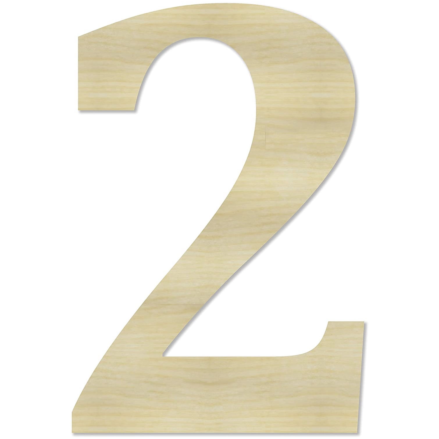 Wooden Letters & Numbers - Wooden Number 2 (2 Pack) - 2" Tall x 1/4 ...