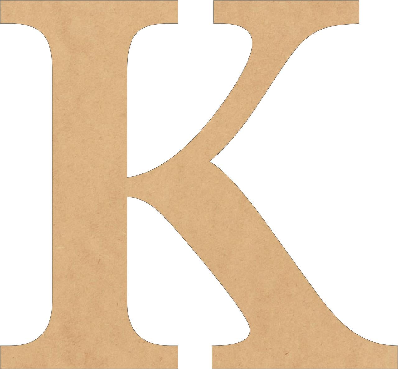 Wooden Letters, Unfinished 2'' Tall Alphabet K, Wooden Craft Letter ...
