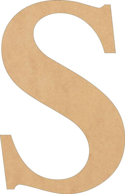 Wooden Letters, Unfinished 20'' Tall Alphabet S, Wooden Craft Letter ...