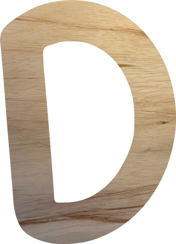 Wooden Letters for Wall, Blank Craft 4'' Alphabet D, Bold Letter ...