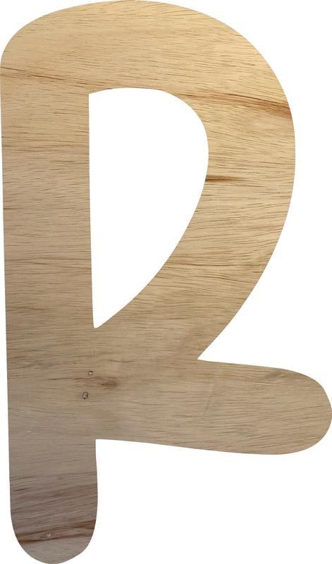 Wooden Letters for Wall, Blank Craft 4'' Alphabet R, Bold Letter ...