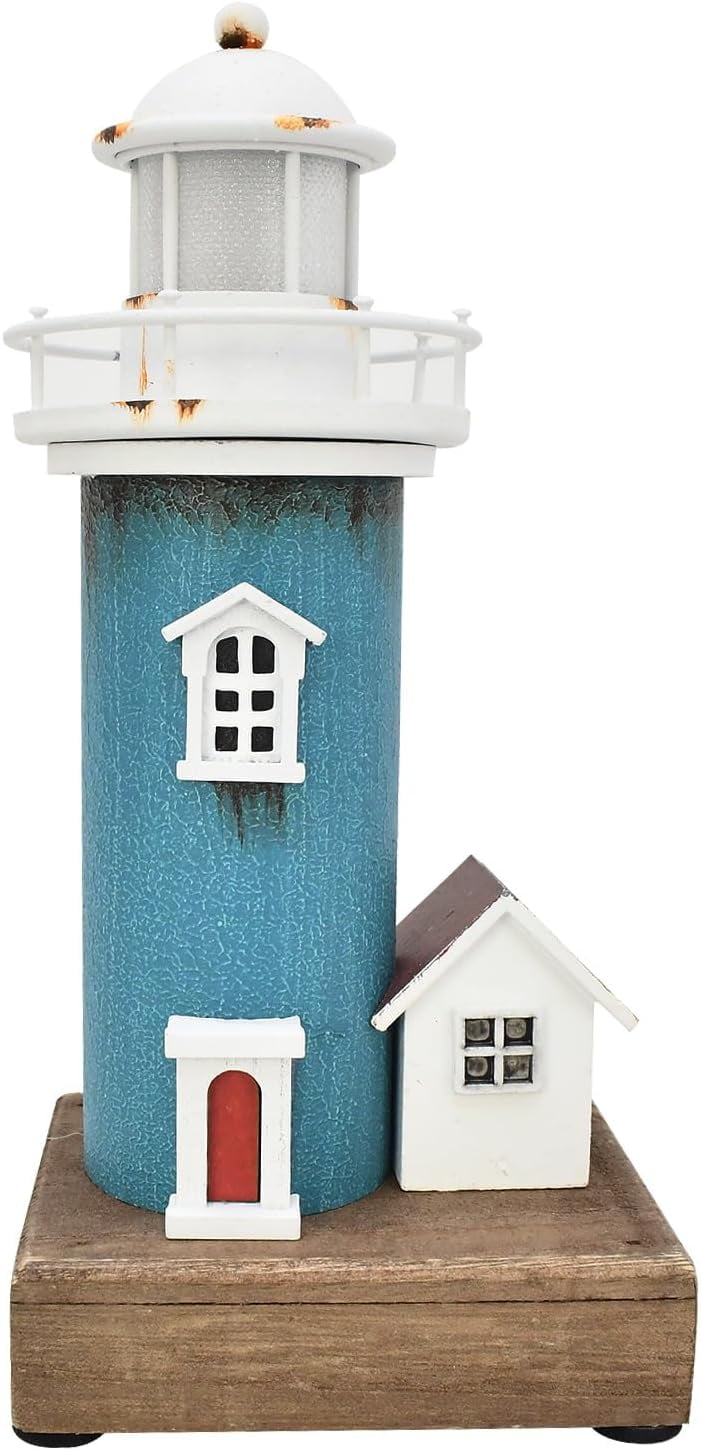 Wooden Lighthouse Decoration Nautical Decor Wood Lighted Lighthouse ...
