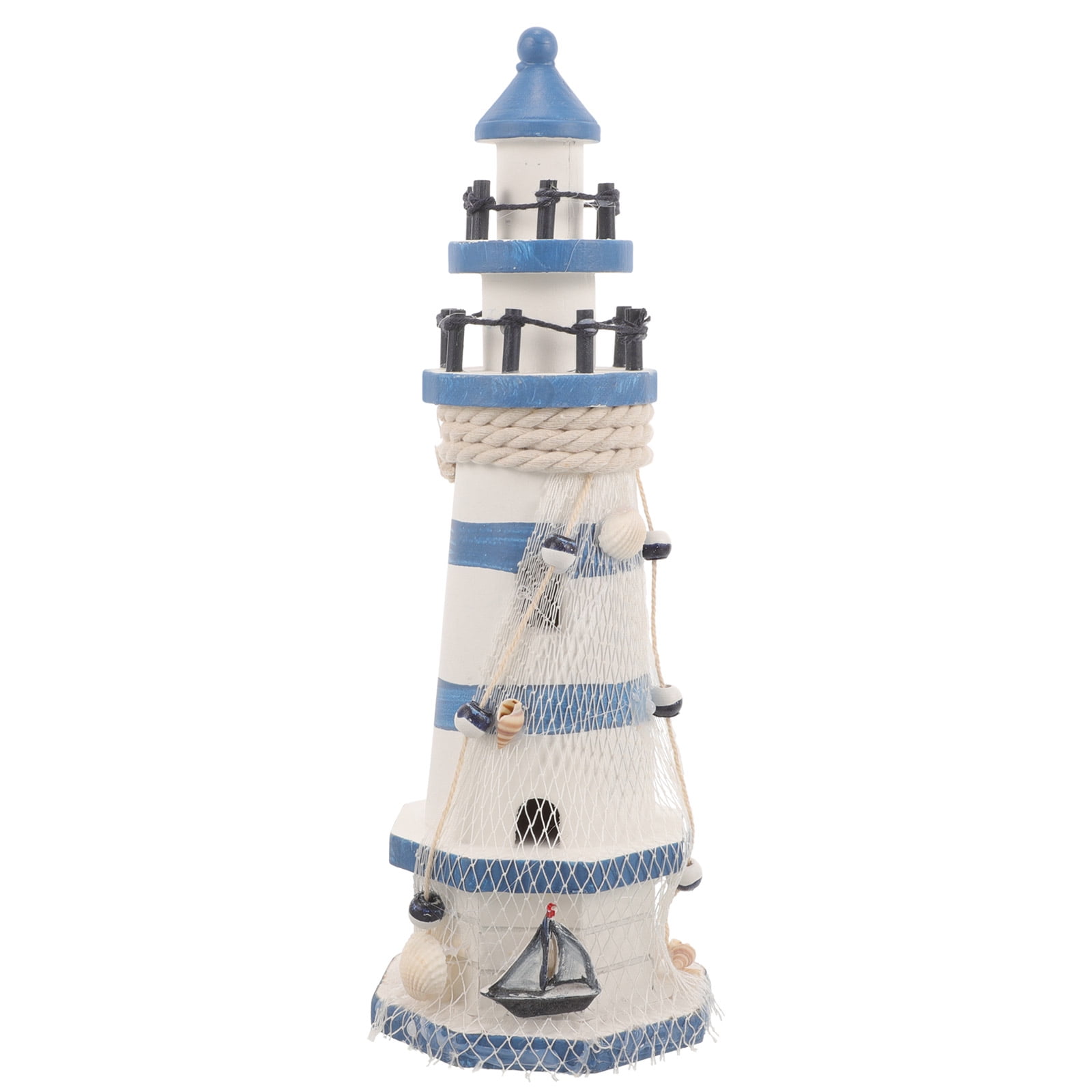 Wooden Lighthouse Nautical Figurine Home Decor 30CM - Walmart.com