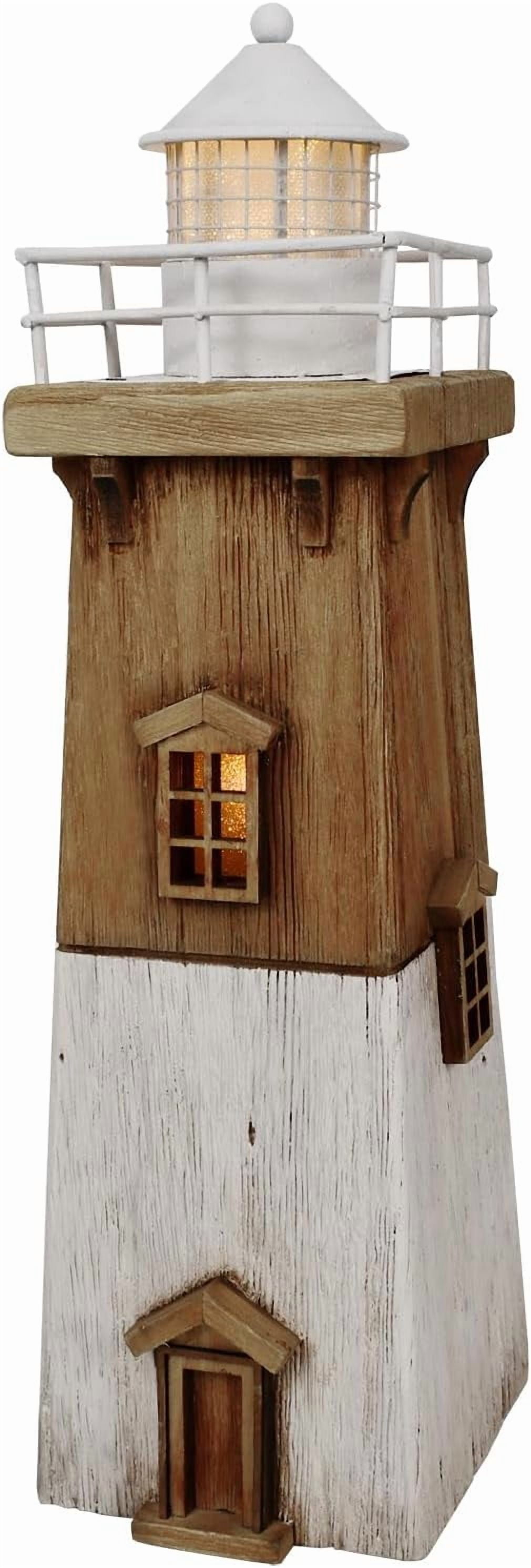Wooden Lighthouse With Light - Rustic Nautical Ocean Sea Beach Themed ...
