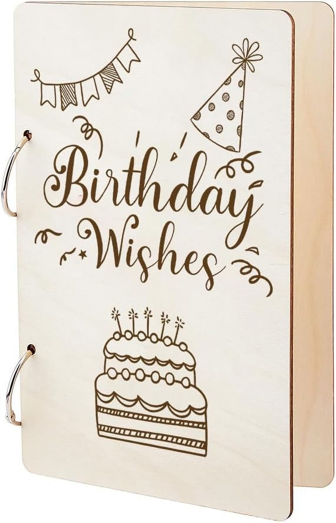 Wooden Loose Leaf Binder Birthday Wishes Greeting Card Postcard Photo ...