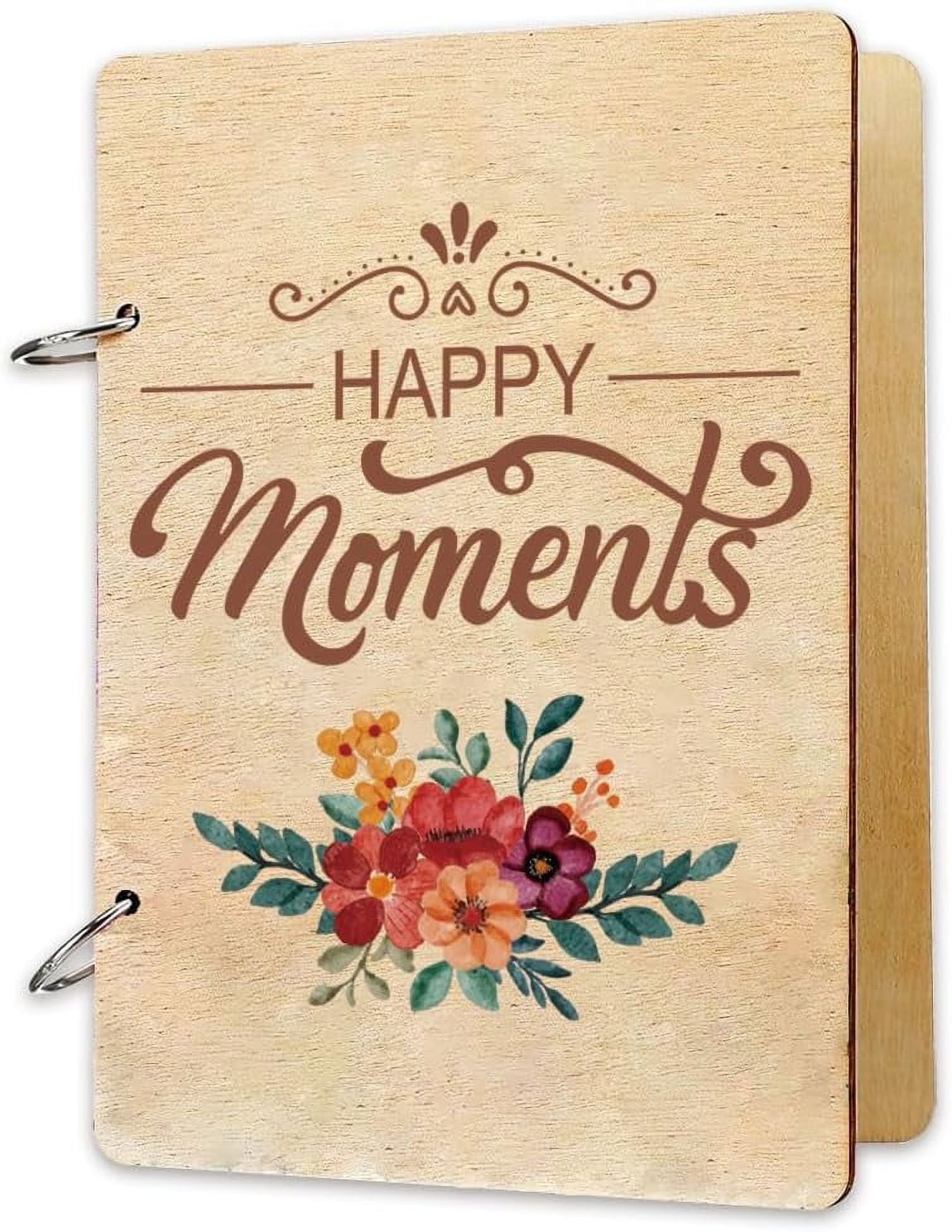 Wooden Loose Leaf Binder Happy Moment Greeting Card Postcard Photo ...
