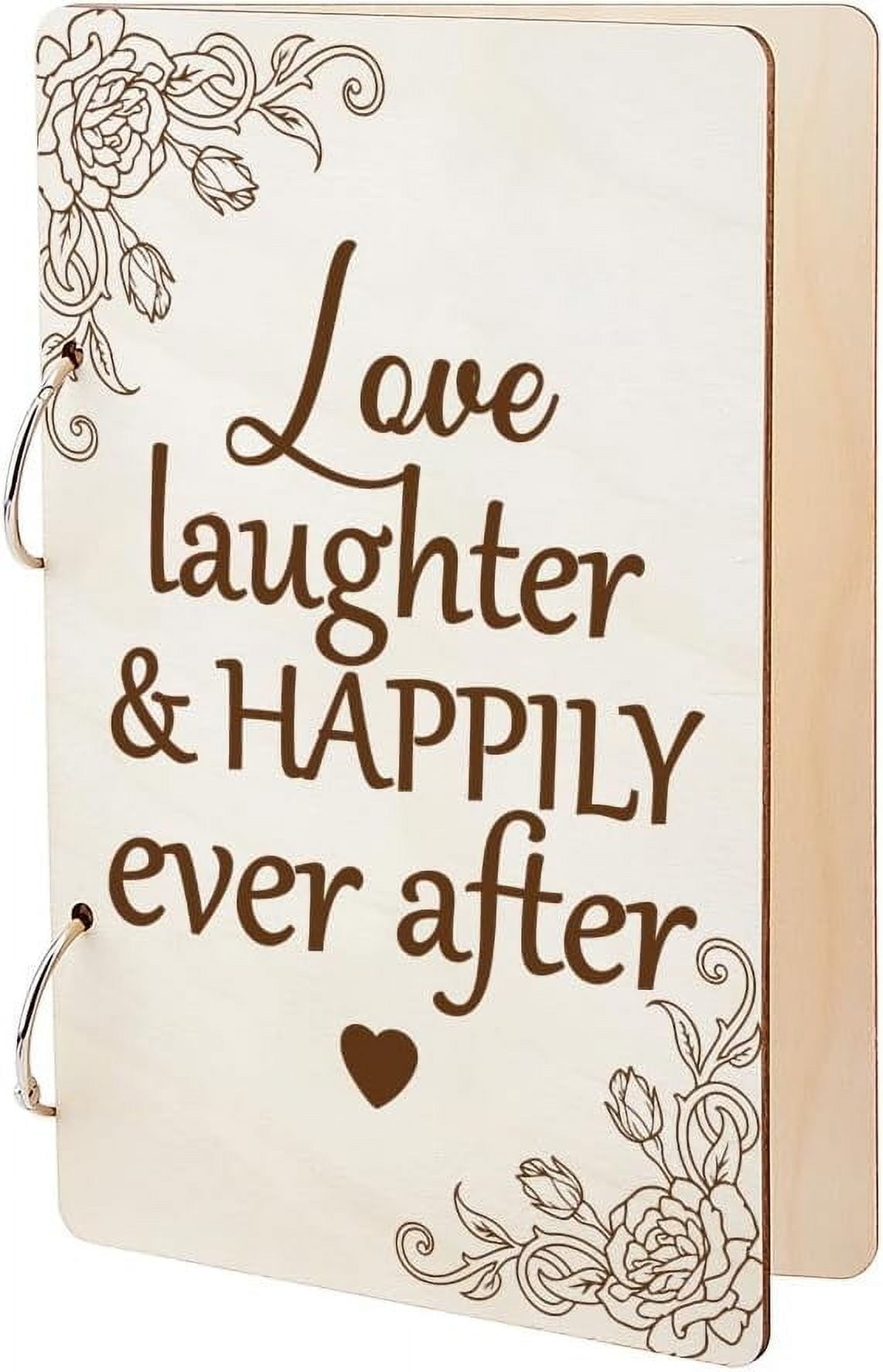 Wooden Loose Leaf Binder Love Laughter Happily Ever After Greeting Card ...