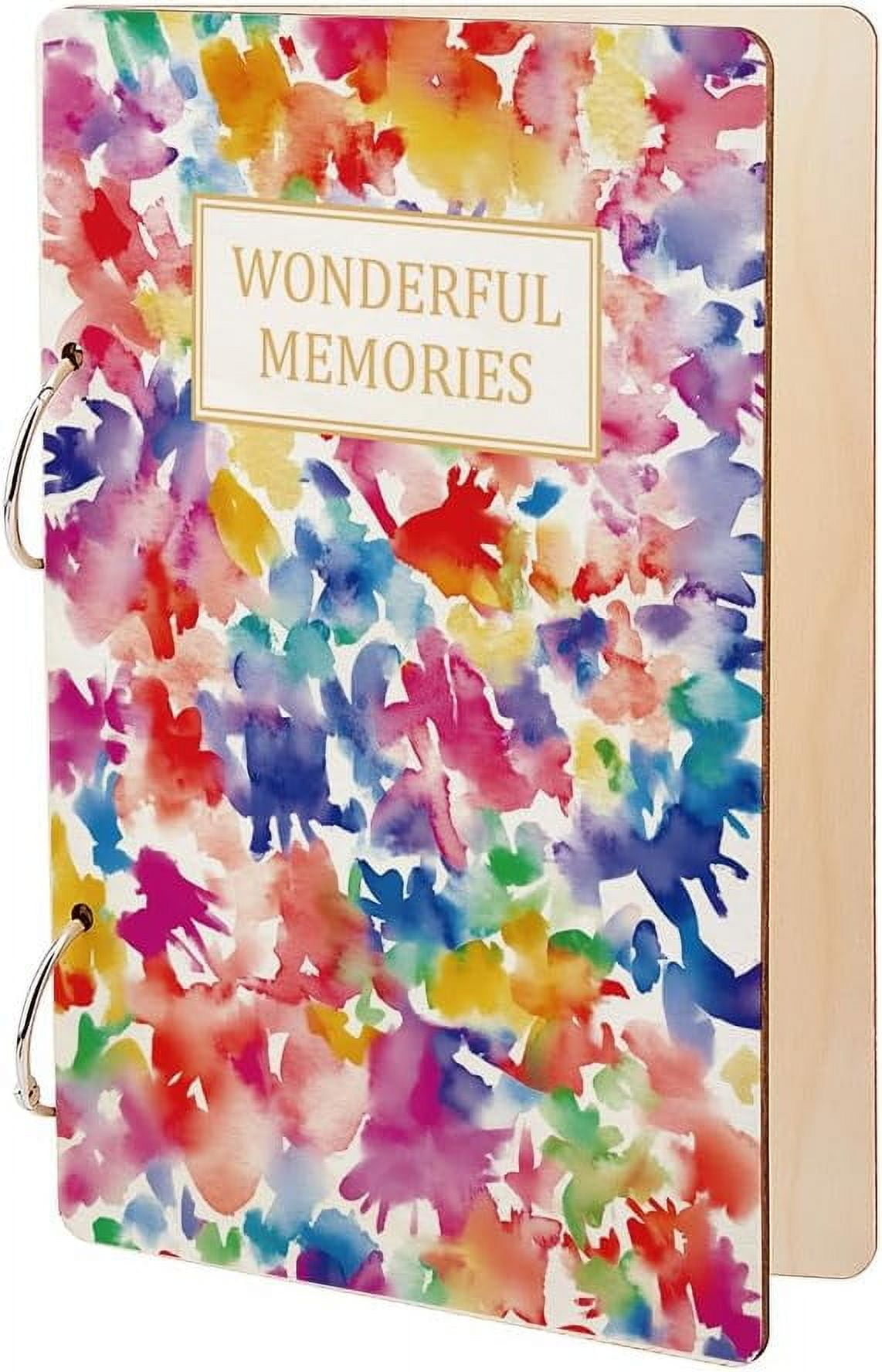 Wooden Loose Leaf Binder Wonderful Memories Greeting Card Organizer ...