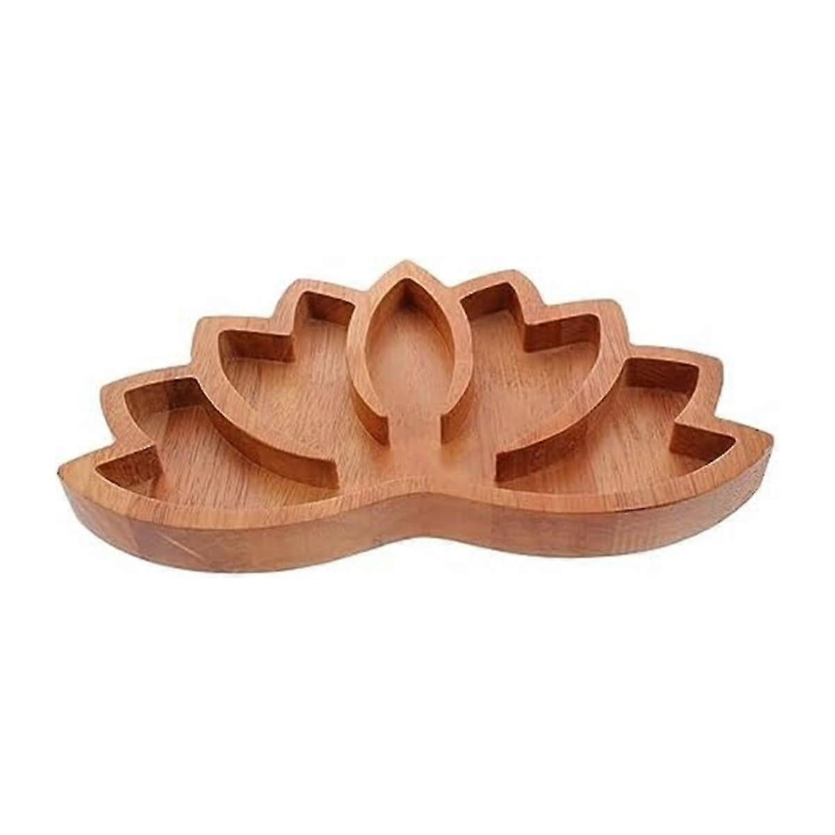 Wooden Lotus Shape Crystal Display Tray Retro Jewelry Essential Oil ...
