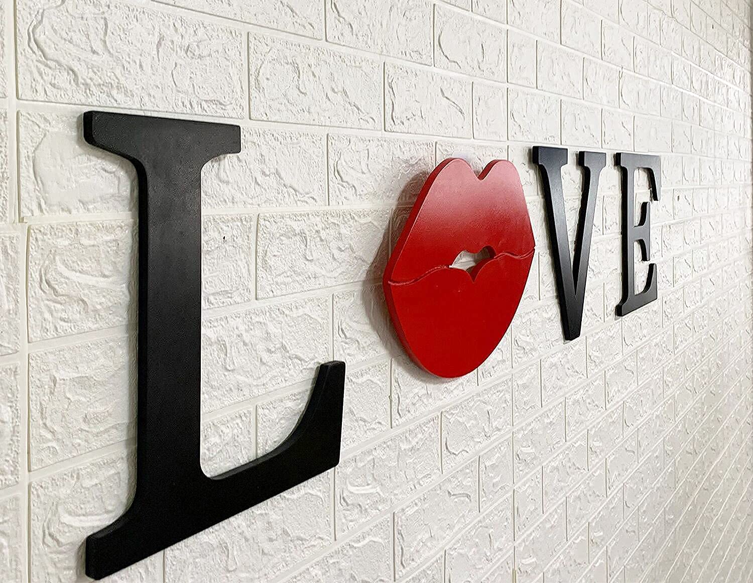 Wooden Love Signs for Home Decor 4 Pieces Wood Wall Art Love Letters ...