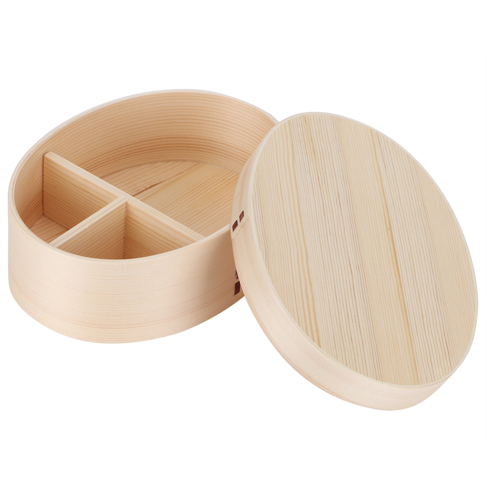 Wooden Lunch Box for Adult,Portable Japanese Bento Box with Divider ...
