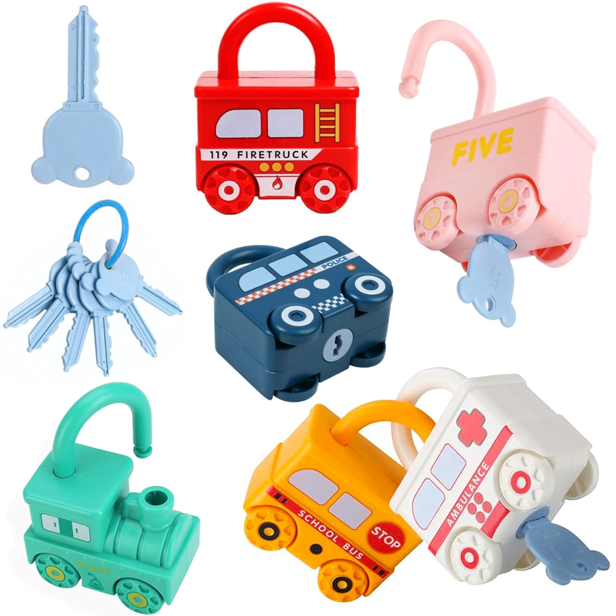 SMZHBF Toddler Keys Sorting DHF10 & Matching Lock and Key Toys for 3-5 ...
