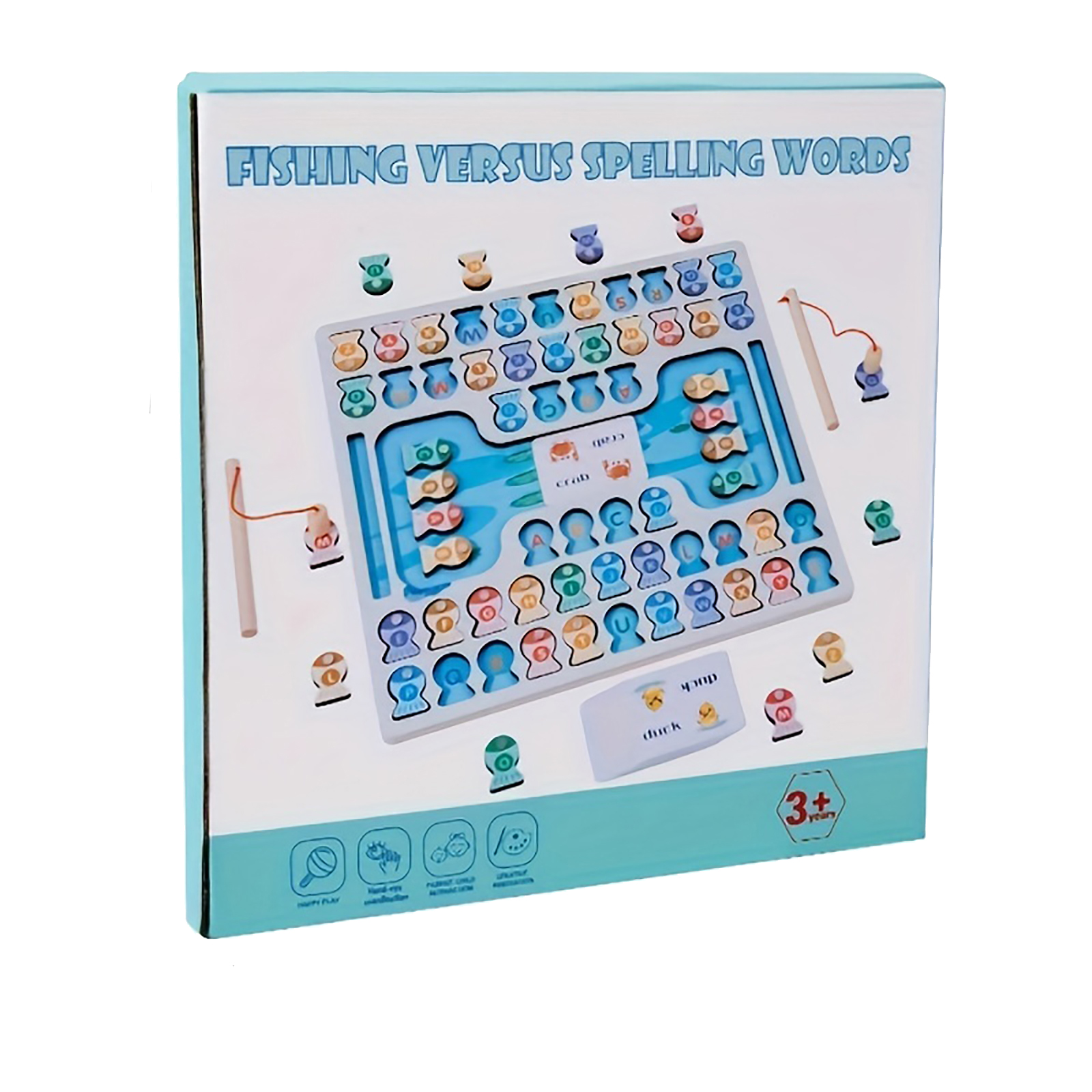 Wooden Magnetic Fishing Sight Words Game Learning Dolch Word Flashcards ...