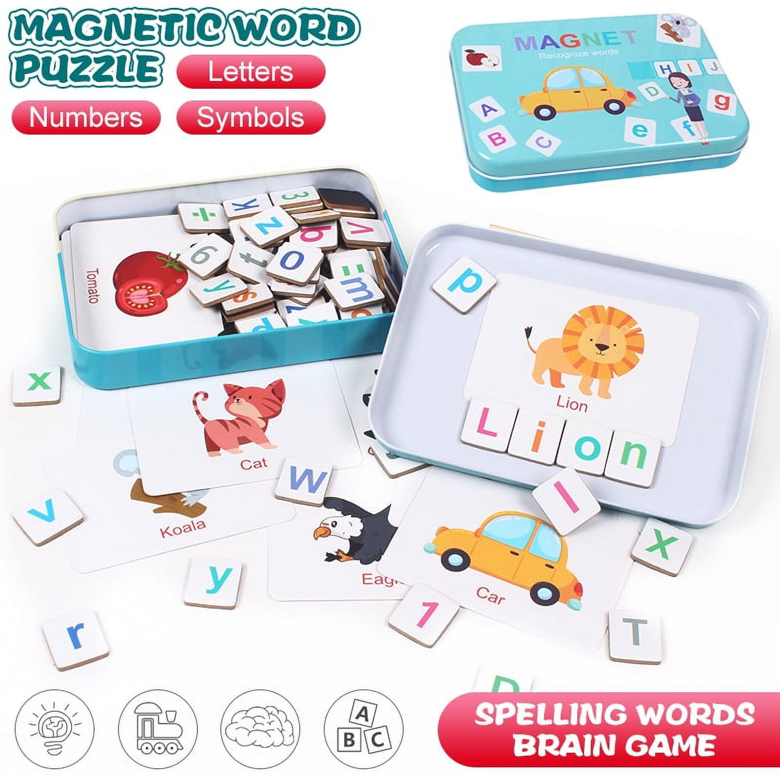 Wooden Magnetic Letters and Numbers for Kids - 141 ABC Alphabet Magnets ...