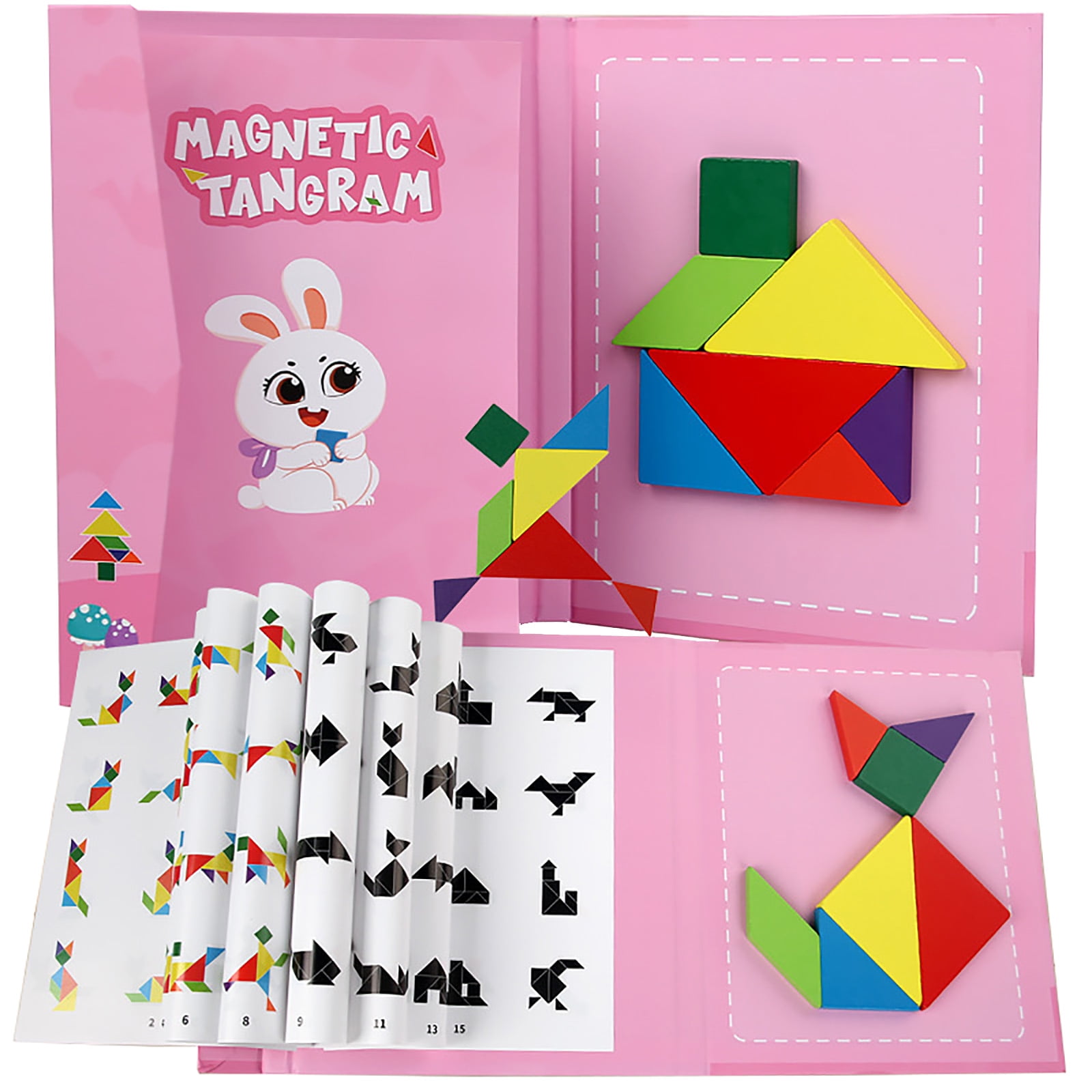 Wooden Magnetic Tangram Puzzle Book For Children Baby And Kid ...