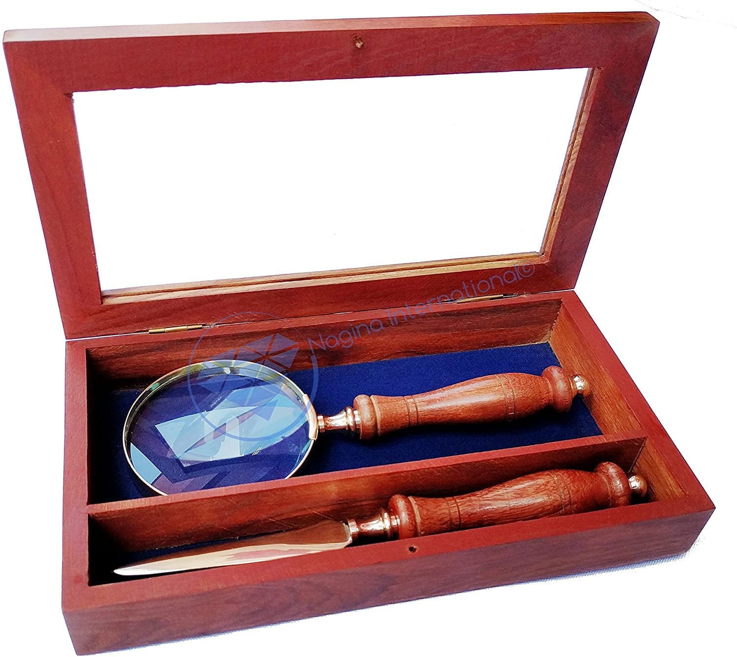 Wooden Magnifying Glass Box Set - Nagina International - Walmart.com