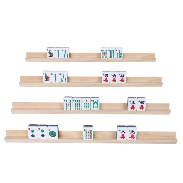 Fugocen Wooden Mahjong Racks Set of 4 Racks for Mahjong, Mexican Train ...