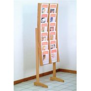 Safco, 48-Pocket Solid Wood Rotating Display Rack, 1 Each, Mahogany ...