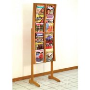 Safco, 48-Pocket Solid Wood Rotating Display Rack, 1 Each, Mahogany ...