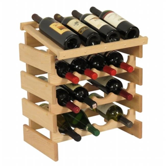 Wooden Mallet 16 Bottle Dakota Wine Rack with Display Top - Unfinished ...